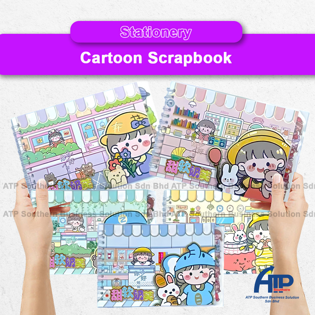 Buku Skrap Kartun DIY Set A4 Creative Scrapbook Kit with Stickers ...