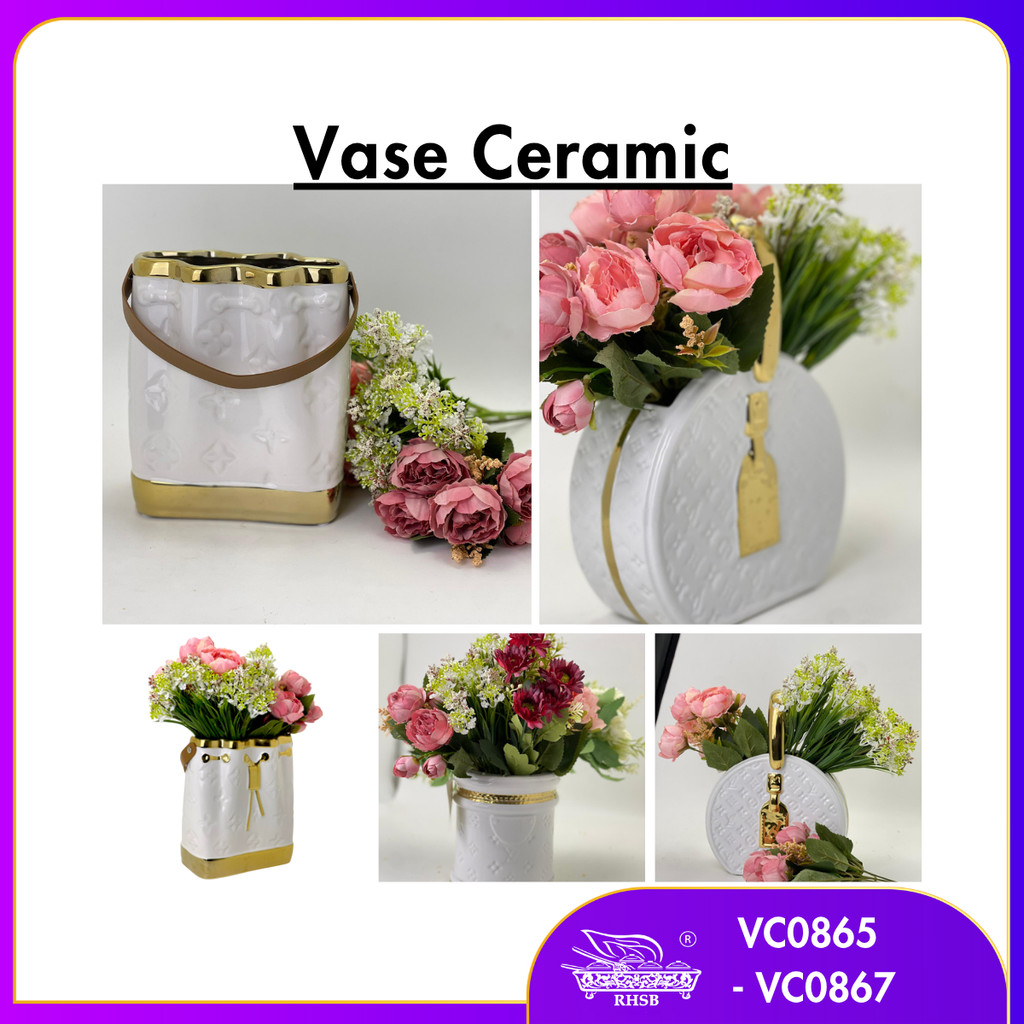 1PC VASE AESTHETIC/ PASU BUNGA SERAMIK/ CERAMIC FLOWER POT/ HANDBAG ...