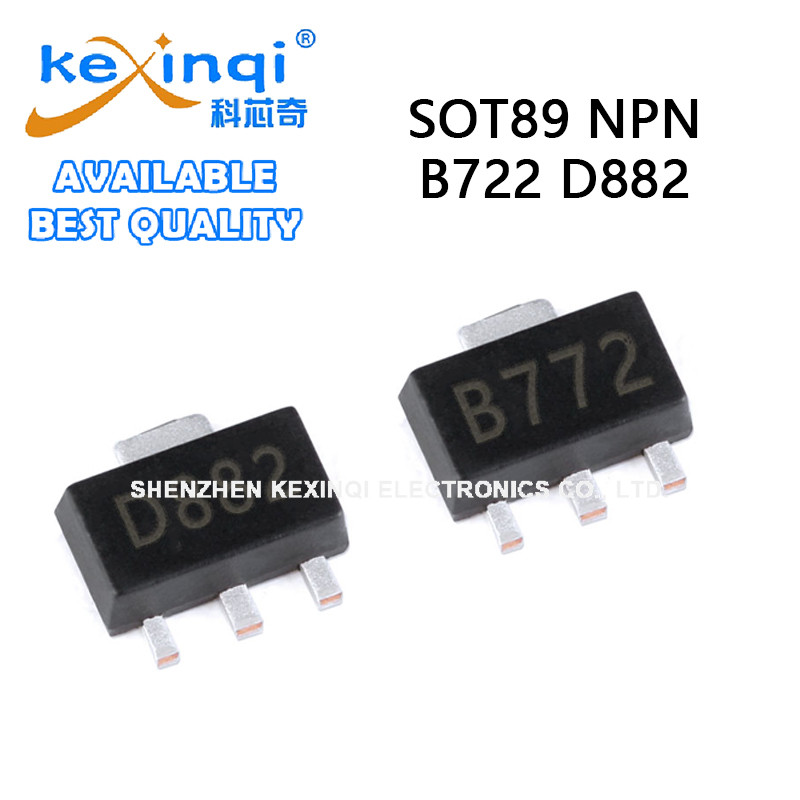(5-20pcs) B772 D882 SOT89 Diode SMD NPN Bipolar Transistor | Shopee Malaysia