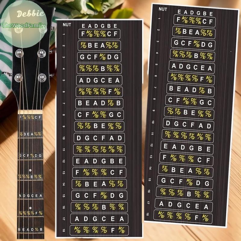 TheWoodFamily 1PC Beginner Musical Scale Frets Note Decal Guitar Scales ...