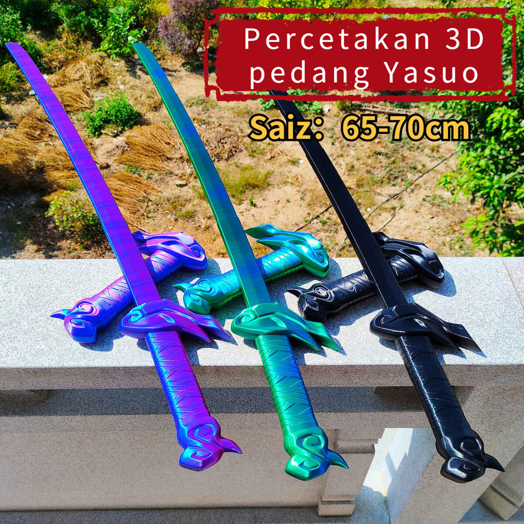 3D Printed Telescopic Sword Blazing Blade Gravity Black Warrior ...