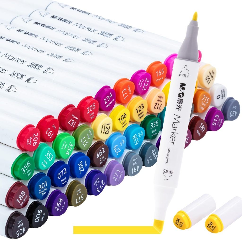M&G double tips marker/drawing marker/comic marker (APMV) | Shopee Malaysia