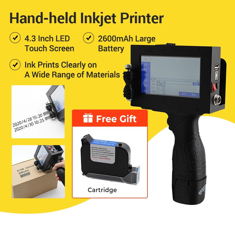 Handheld Inkjet Printer Date Time Coder Code Logo Label Maker on Glass Metal Plastic Handheld ...