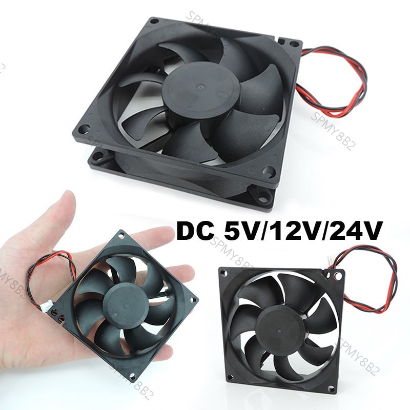 DC 5V/12V/24V 2pin dc 80mm 80X80X25MM Cooling Fan 8cm Brushless Cooling Cooler Fan 8025 Sleeve ...