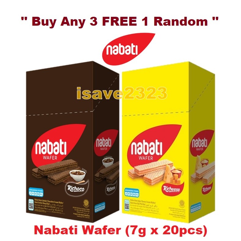 Buy Any 3 Free 1 Random [CLEARANCE] Nabati Wafer (7g x 20 Pcs) - Richeese / Richoco | Shopee ...