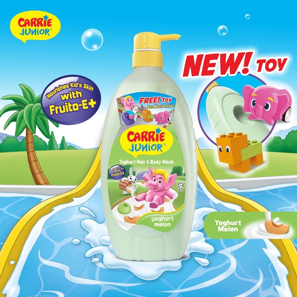 CARRIE JUNIOR Hair & Body Wash - Melon Yoghurt [1000g/500g/700g] [New Toy] Nourishing & 2X More ...
