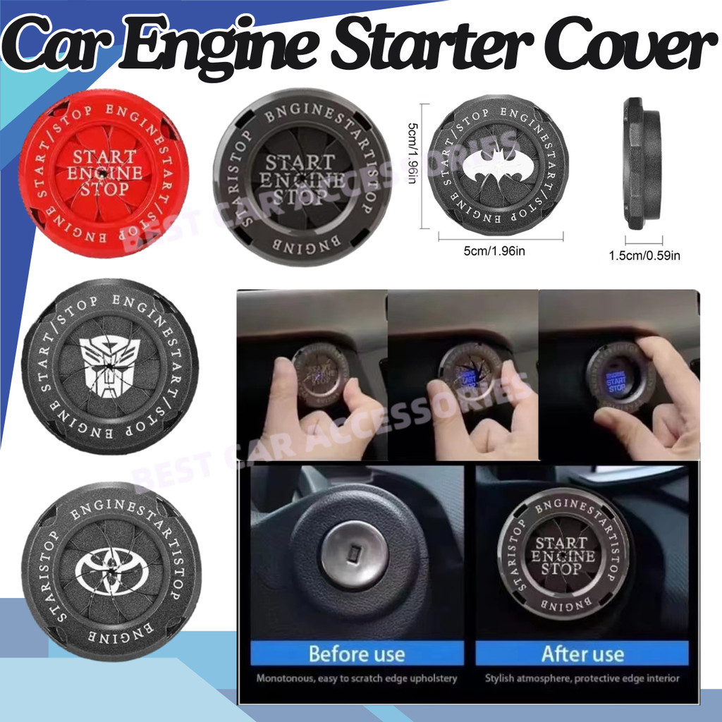 Auto Car Engine Spin Push Start Stop Button Cover Proton Perodua Honda ...