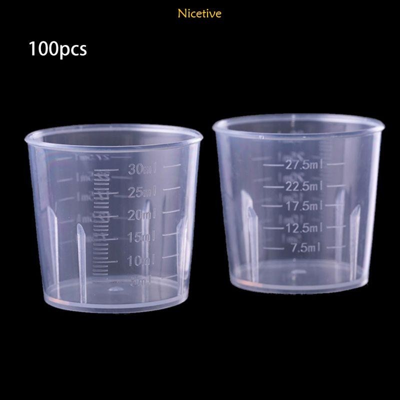 NICE 100x Plastic Pouring Cup Mini Paint Epoxy Resin Mixing Cups ...