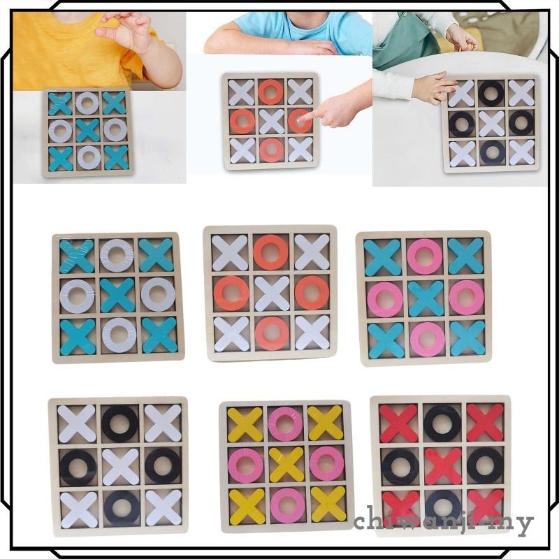[ChiwanjifcMY] Wooden Tic Tac Toe Game XO Table Toys, Table Blocks ...