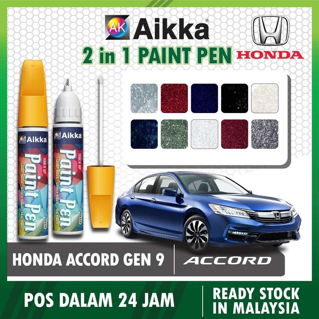 [ HONDA ACCORD GEN 9 ] Aikka Paint Pen Touch Up Paint Pen 2 in 1 Car ...