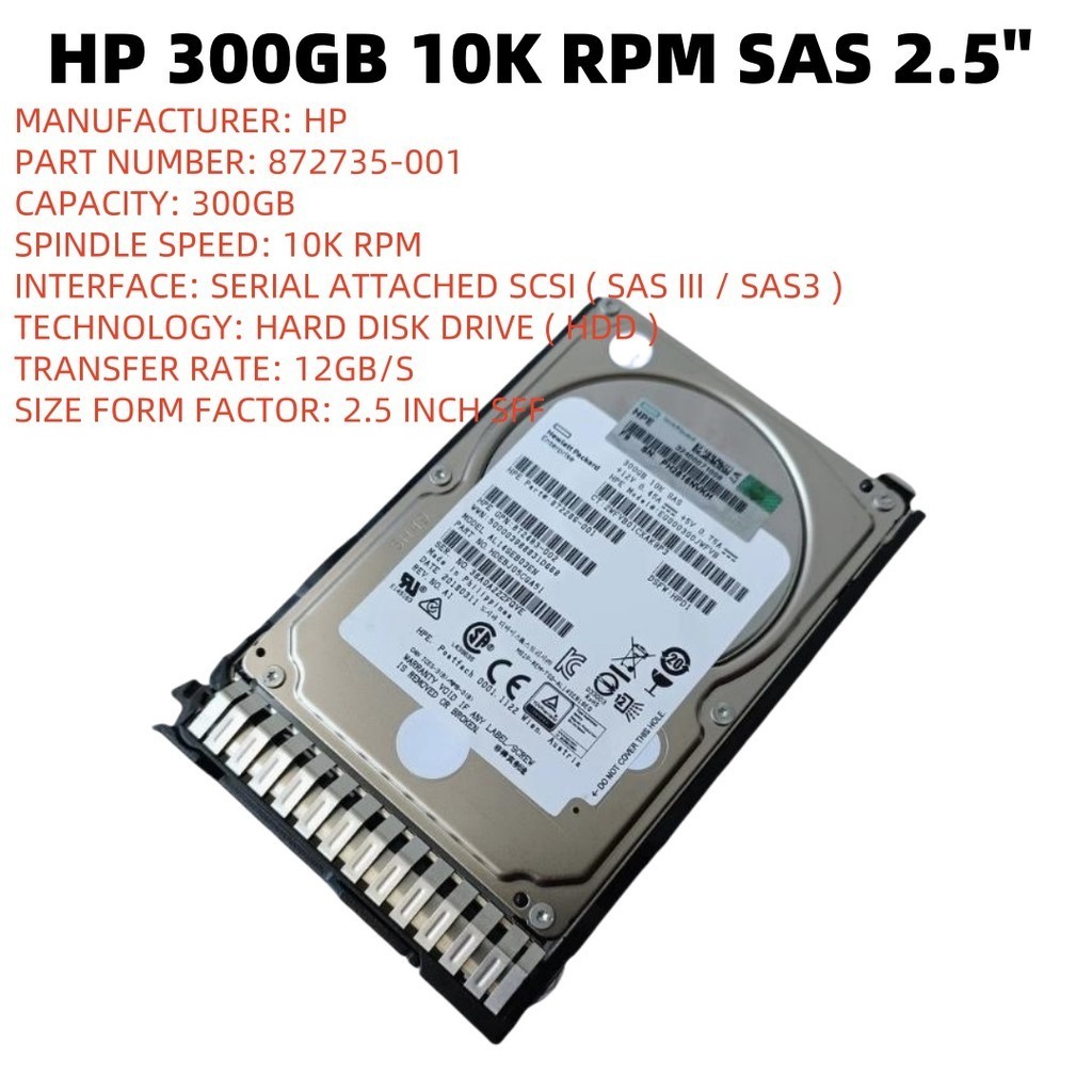 HP 872735-001 872483-002 EG000300JWFVB G9 G10 300G 2.5'' HARD DISK DRIVE ( HDD ) | Shopee Malaysia