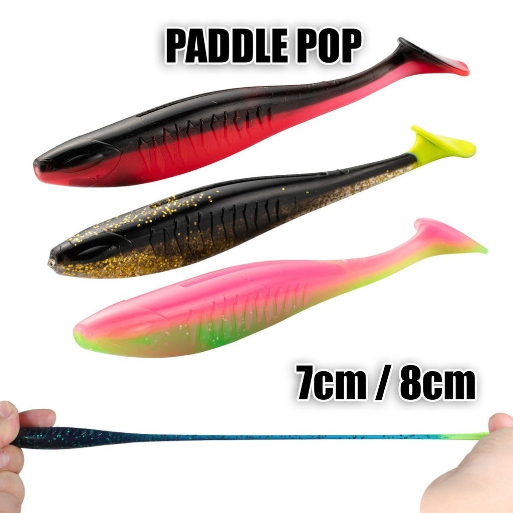 Anh 7cm 8cm Paddle Pop SP 4.5g 5.1g Soft Bait Plastic T-Tail Softbait ...