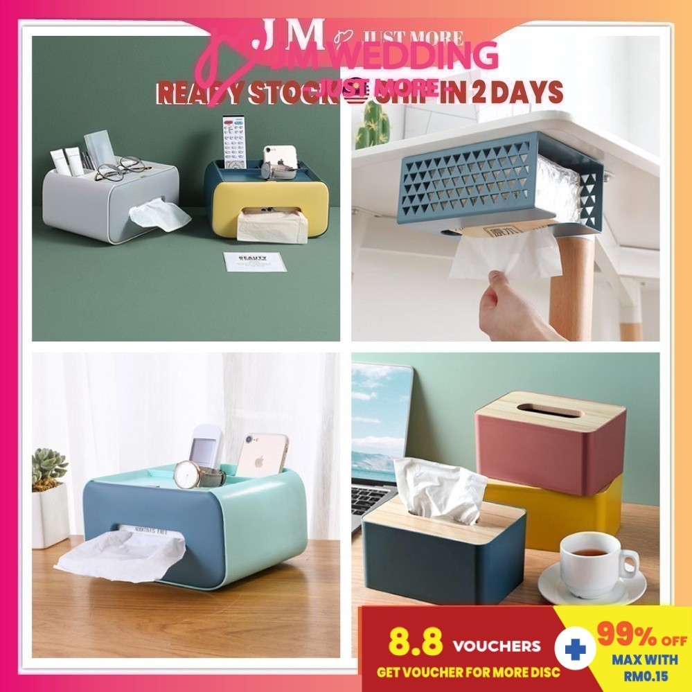 Tissue Box Cover with Multi-Functional Clean Desktop Thick Drop ...