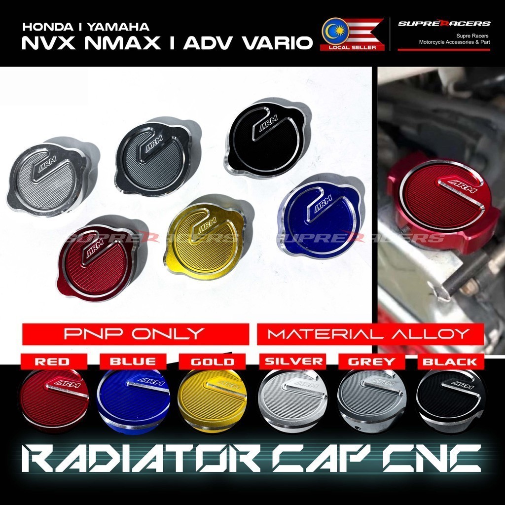 Radiator Cap Cover CNC - NEW / Penutup Tangki Air CNC ARM PNP For NVX ...