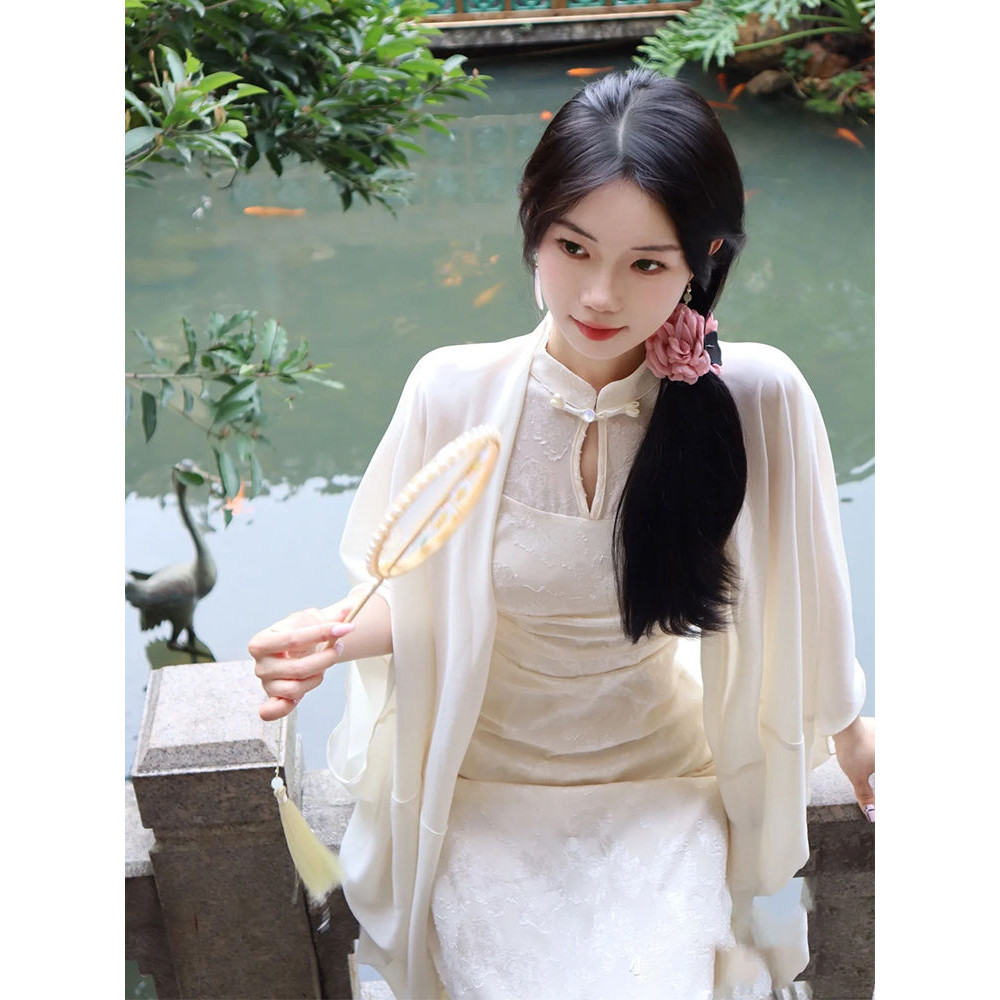 New Chinese Style Apricot Halter Neck Improved Strapless Cheongsam ...