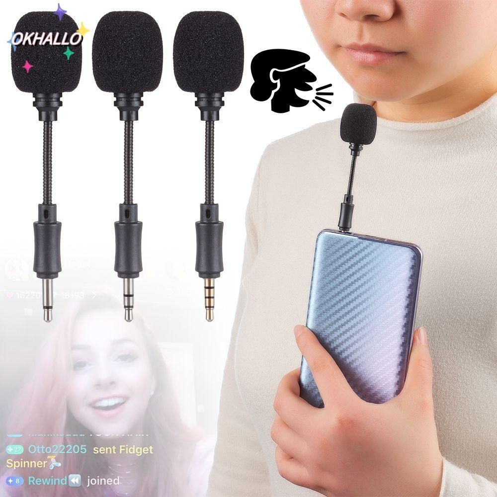 OKHALLO Mini Jack Microphone 3.5 mm Noise Cancelling Mobile Phone ...