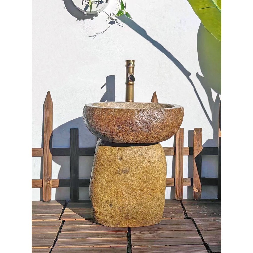 Natural Cobblestone Wash Basin Outdoor Integrated Kindergarten Rough ...