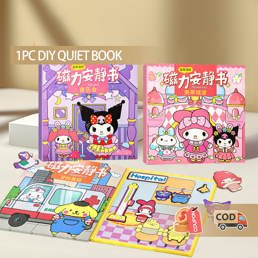 HB Magnetic Quiet Book Kid Cartoon Sanrio Magnet Stickers Kids Paper ...
