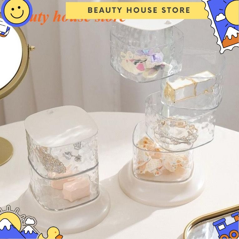 Acrylic Stacking Rack Wave Pattern Transparent Aesthetic Rotary ...