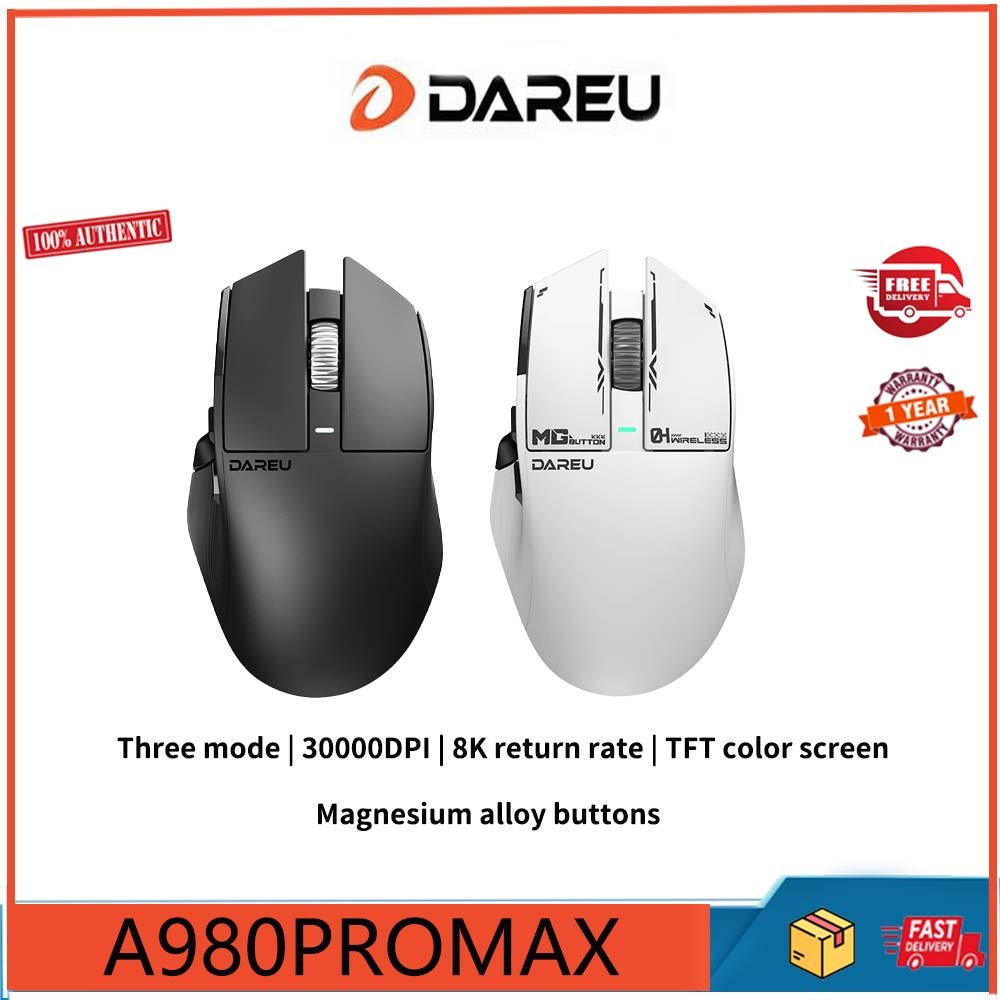 DAREU A980Pro three mode E-sports game wireless mouse, star flash P3395 chip, magnesium alloy ...