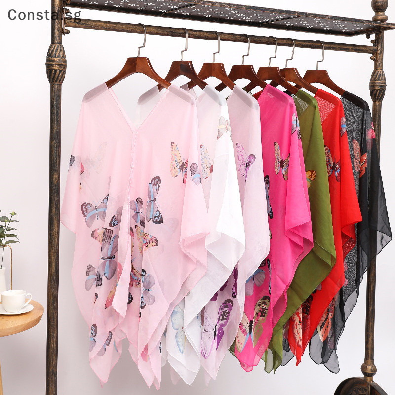 [Cons] Summer Chiffon Beach Cover Up Sun Protection Shawl Dress Bikini ...