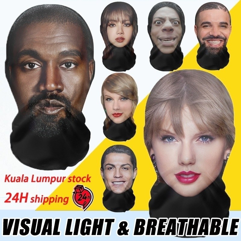Celebrity Series - 3D Full Face Mask Kanye/Lil Uzi Vert Simulation ...