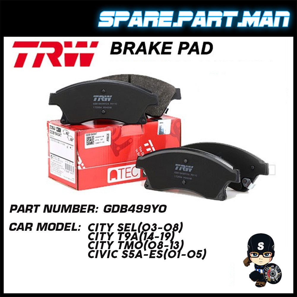 🚨 TRW 🚨 City SEL / TMO / Jazz SAA SR4 SO4 Rear Brake Pad ( GDB499 ) 1 ...