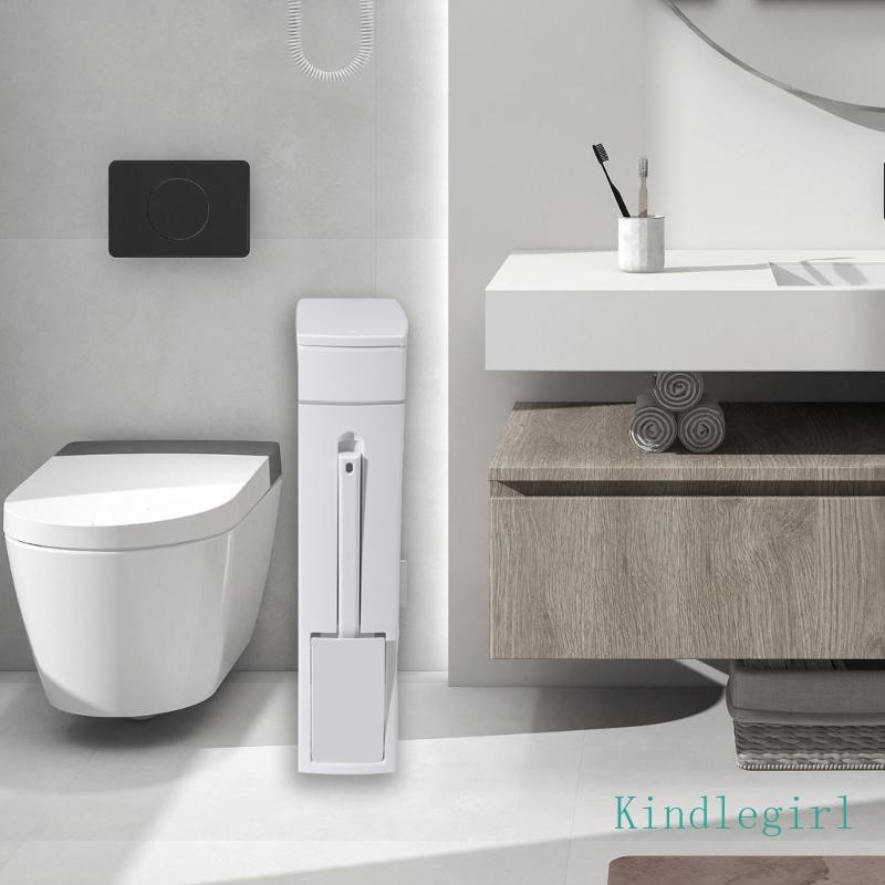 KING Narrow Bathroom Trash Can with Toilet Brush Press-type Waste Bin ...
