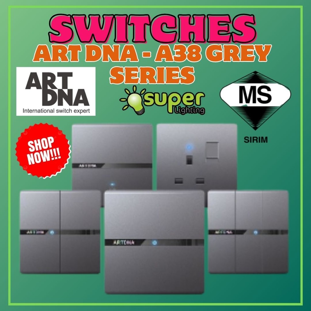 ART DNA A38 SERIES GREY SWITCHES & SOCKETS *SIRIM 1 YEAR WARRANTY ...