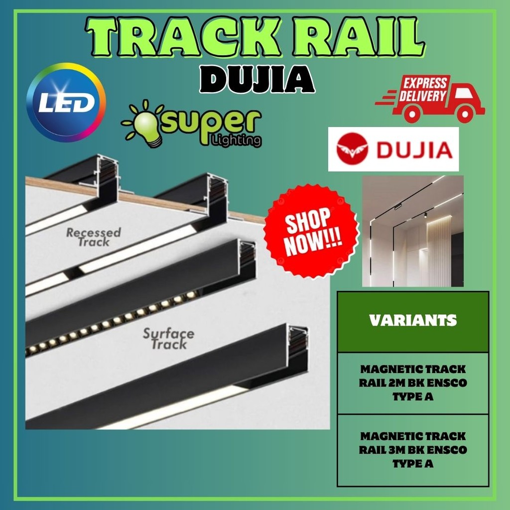 [READY STOCK] LED MAGNETIC TRACK RAIL ENSCO TYPE A RECESSED CEILING ...