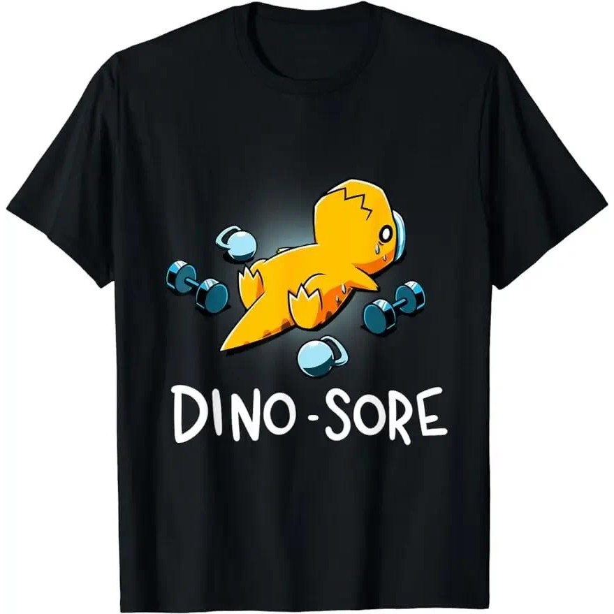 Funny Dino Sore Dinosaur Workout Gym Fitness Lifting T-Shirt Unisex ...