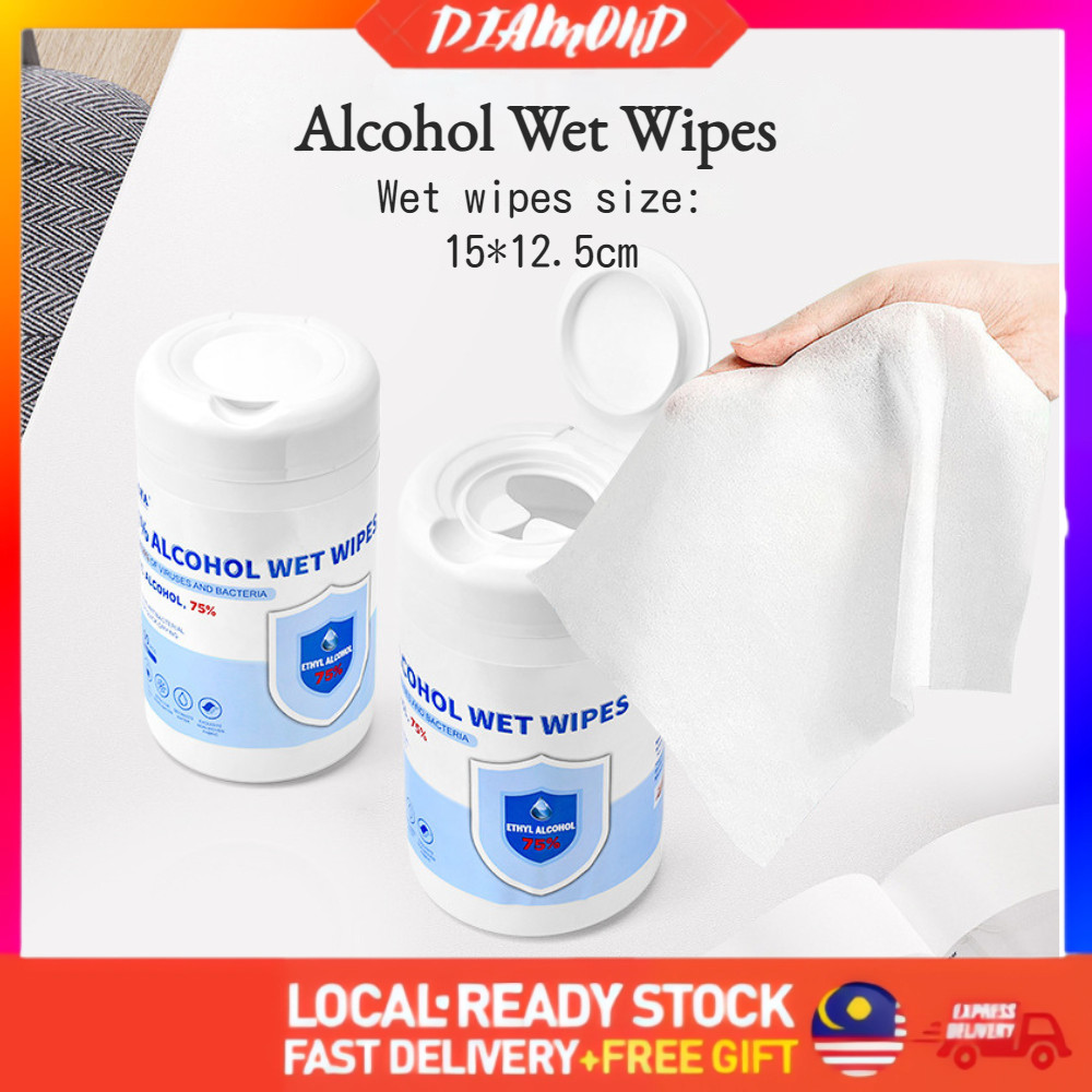 75% Alcohol Tong Tisu Alcohol Wet Tissue Botol Tisu Basah Akohol Lap ...