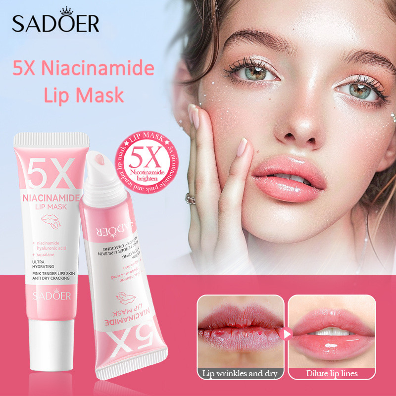 SADOER 5X Niacinamide Lip Mask Exfoliates Dead Skin Lightens Lip Lines ...