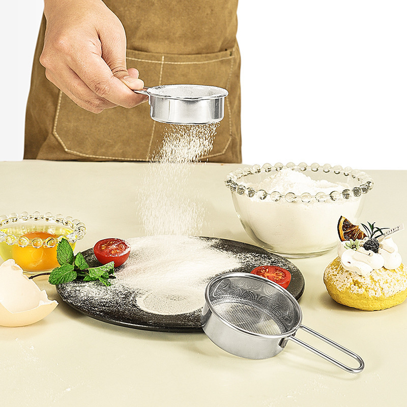 Mini sugar powder filter 304 stainless steel flour sieve cocoa powder ...