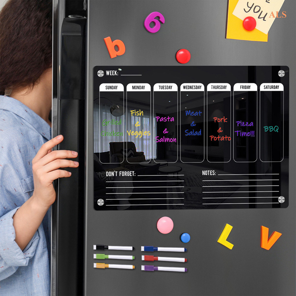 A4 Transparent Monthly/Weekly Daily Schedule Magnetic Whiteboard with ...