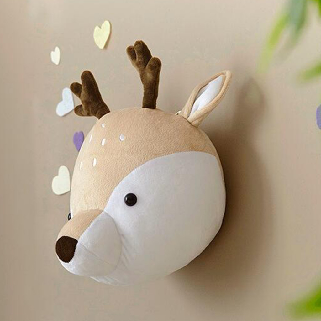 ARI Plush Deer Head Decoration Stuffed Animal Wall Mount Adorable Plush ...