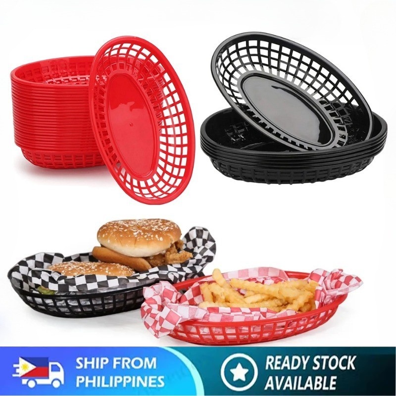 20Pcs Food Tray Basket Plastic Tray Fast Food Burger Fries Chicken Hot ...