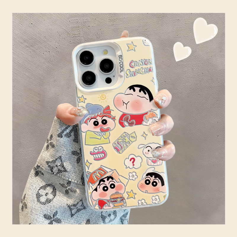 Cute Shinchan Casing for iPhone 17 16 16E 15 14 13 12 11 Pro Plus Max X ...