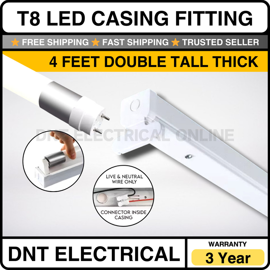 4 Feet Double Tall Thick Casing - T8 LED Tube Lampu Siling Ceiling ...