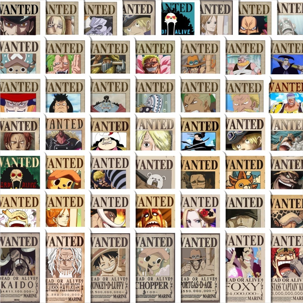 100Pcs One Piece Wanted Anime Stickers Cutting Pack Stickers Cute Cool ...