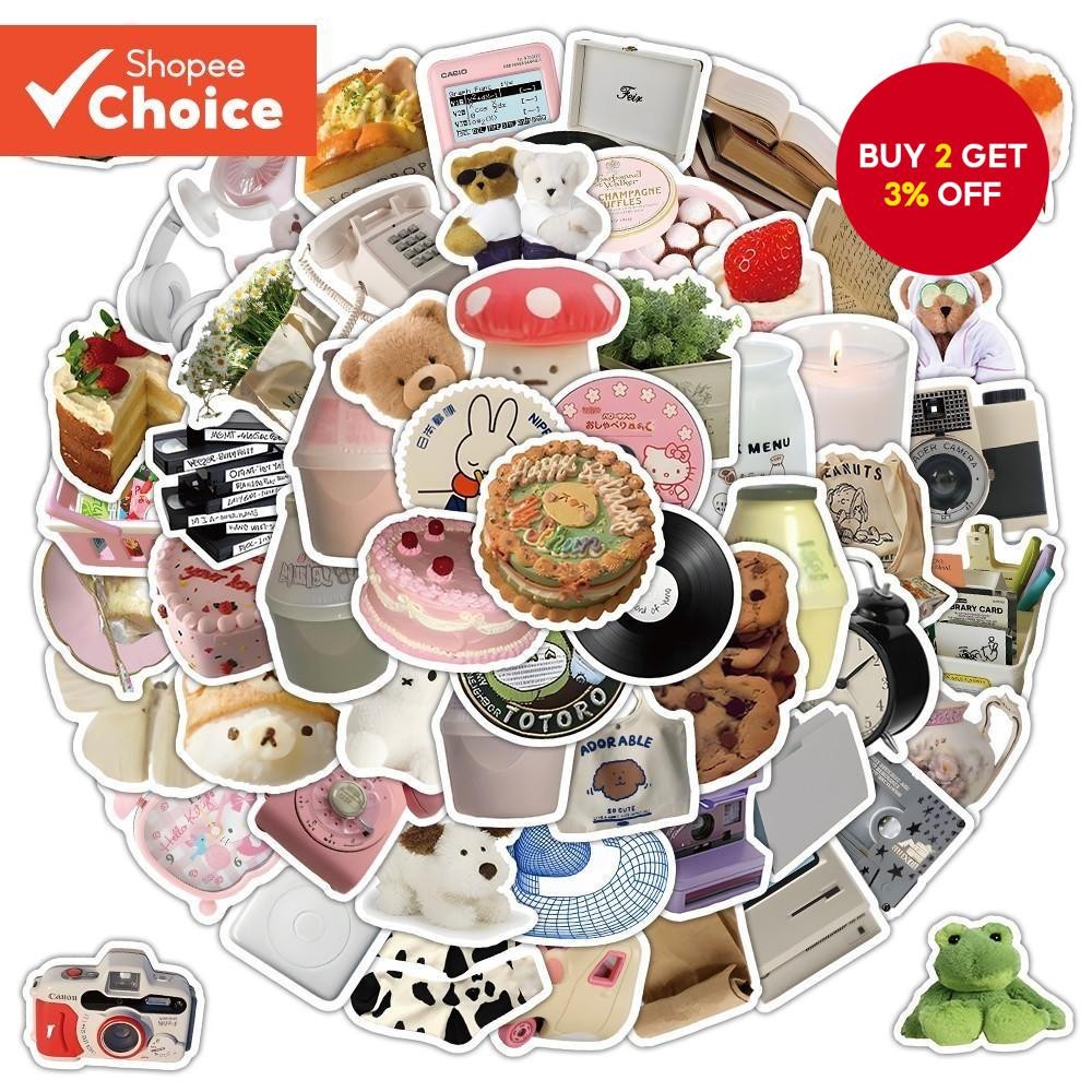 100pcs INS Style Cute Daily Life Stickers for Helmet, Bike, Diary ...