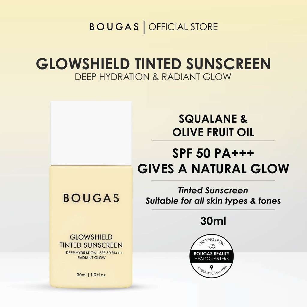 BOUGAS BEAUTY HQ Glowshield Tinted Sunscreen SPF50 PA +++ Lightweight ...