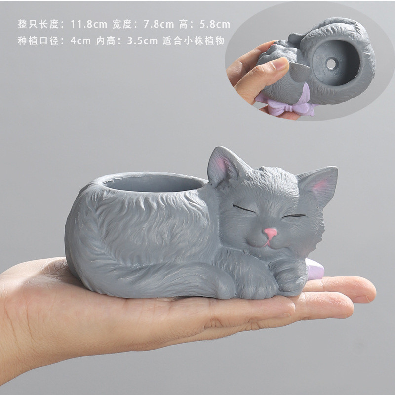 [NEW] Pasu Bunga Kucing Comel Seramik Tanah Liat Bentuk Haiwan ...