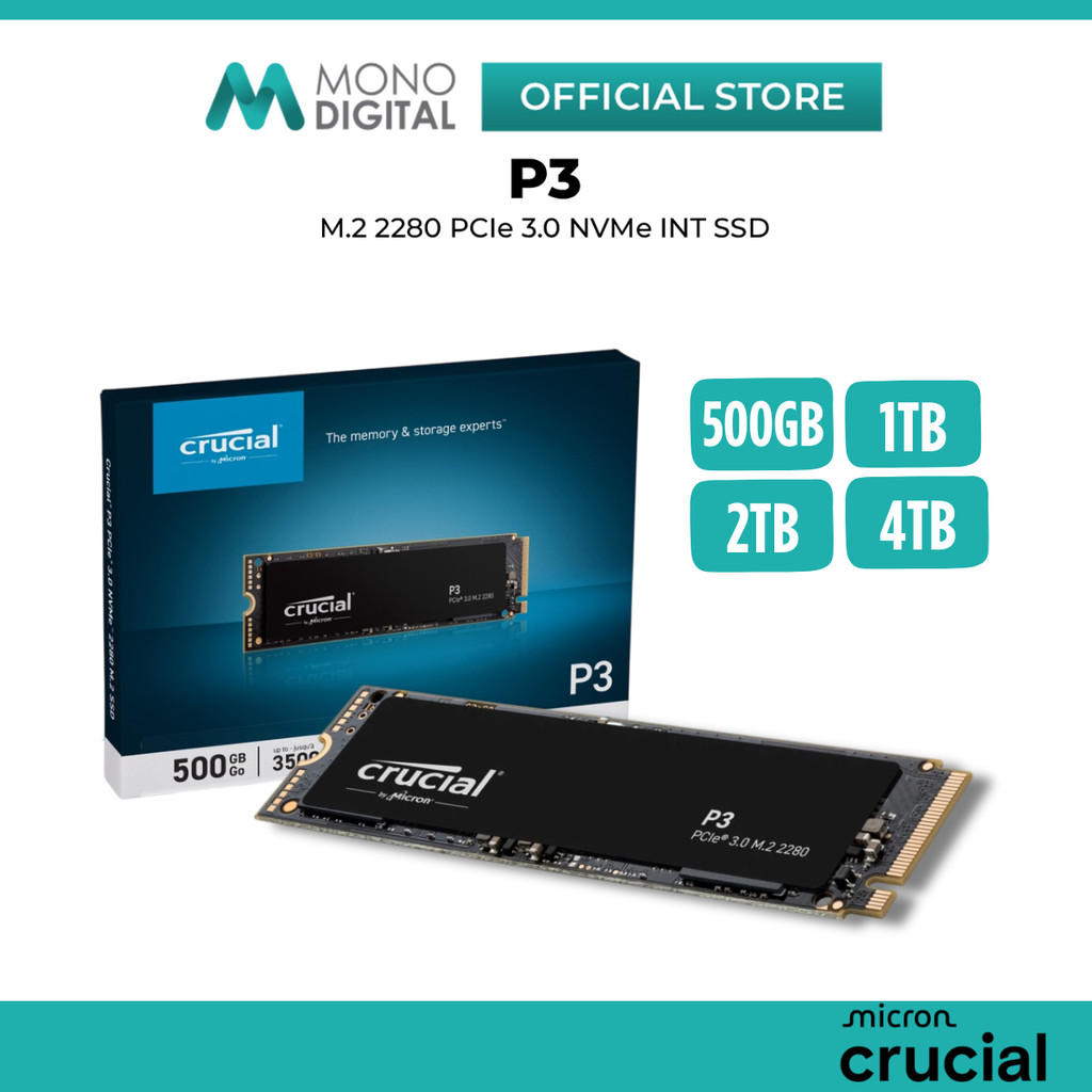 CRUCIAL INT SSD P3 NVME PCIE M.2 2280 INTERNAL SOLID STATE DRIVE WITH ...