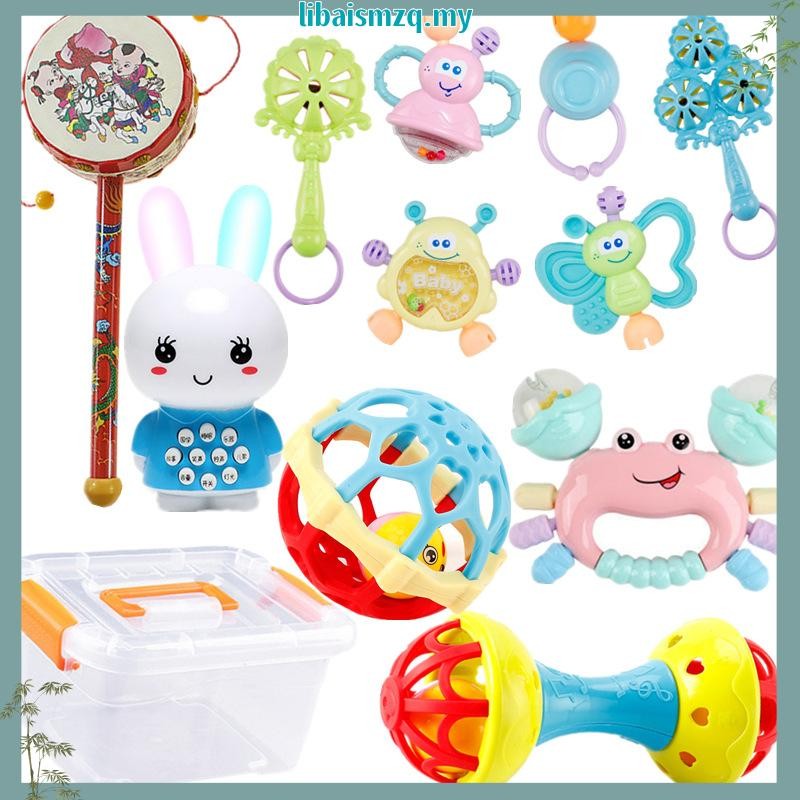 NiceBorn 7PCS Baby Rattles Set Baby Rattles Toys Silicone Teether ...