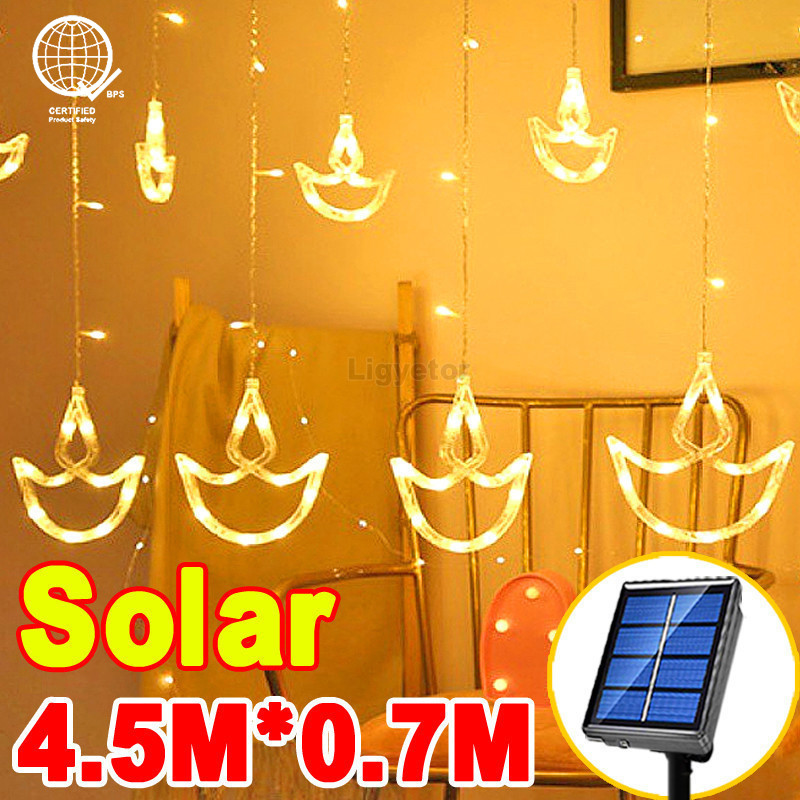 Solar Light Deepavali Lighting Diwali Curtain Fairy String Light for ...