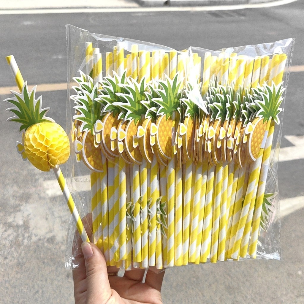 Party Dessert Influencer Paper Straw Fruit Juice Drink Disposable ...