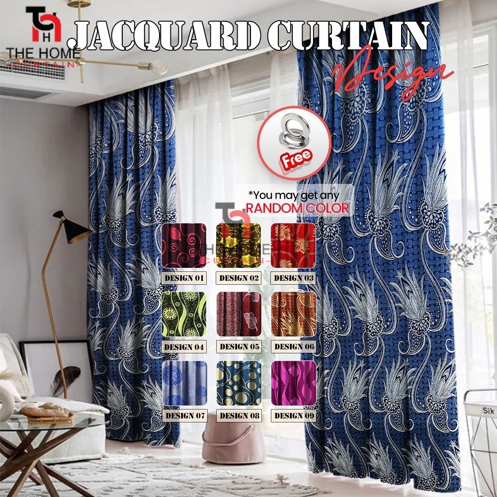 P6 Langsir Siap Jahit Bercorak Bunga 1pcs / Floral Curtain / Ready Made ...