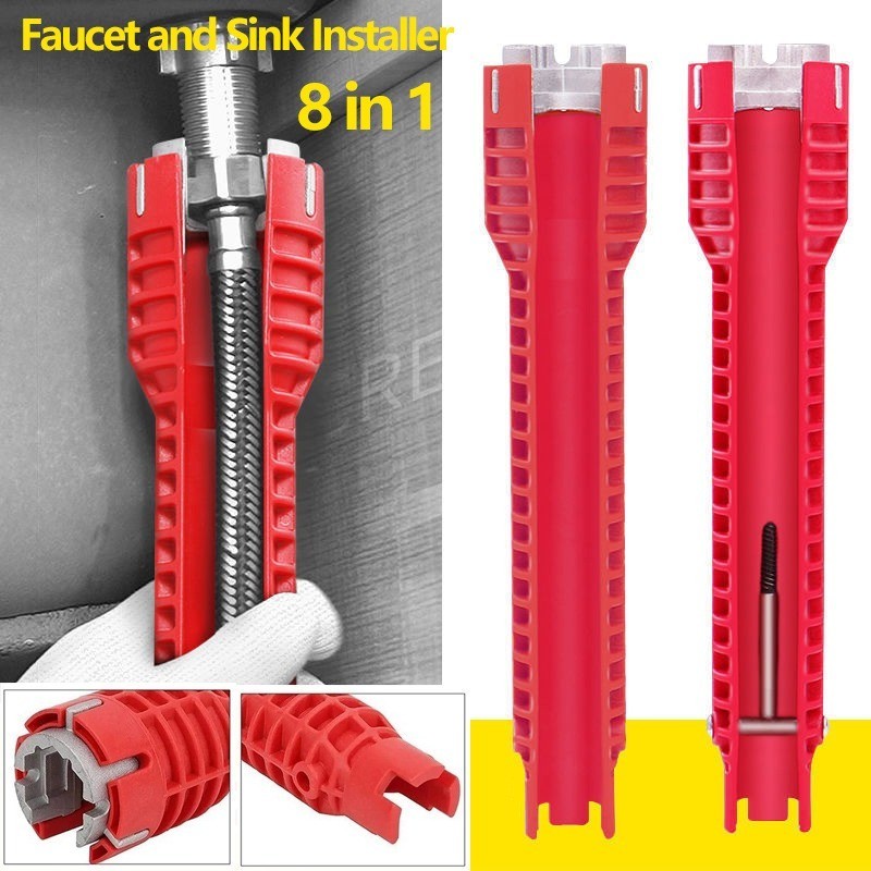 8 in 1 Faucet and Sink Installer Sink Bathroom Wrench Plumbing ...