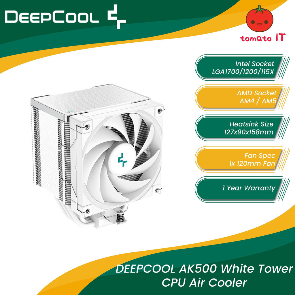 DEEPCOOL AK500 White Tower CPU Air Cooler | Shopee Malaysia
